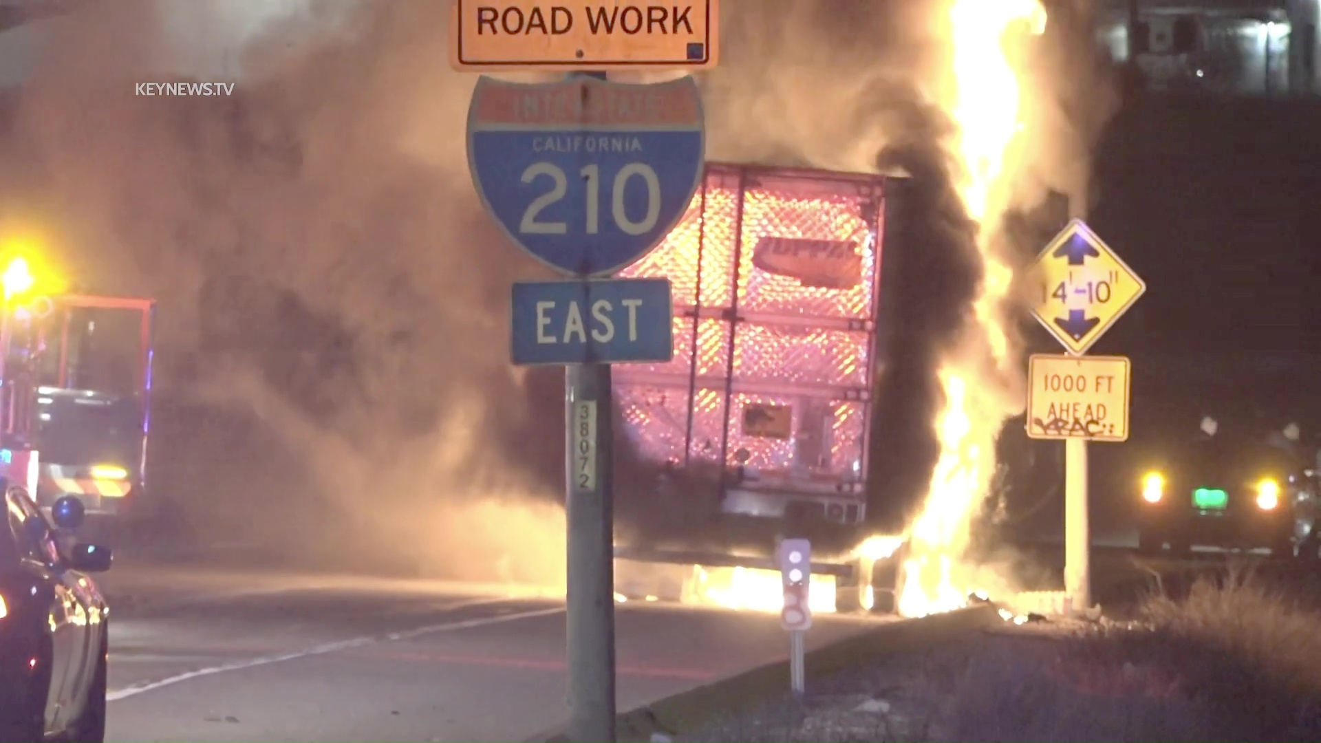 Tractor-Trailer Loaded with Produce Catches Fire, Driver Burned ...